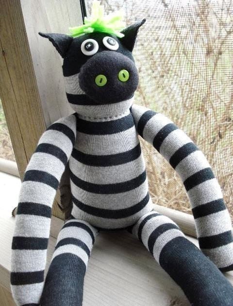 Toy Sewing Pattern for Sock Animals Monkey Giraffe Zebra | Etsy