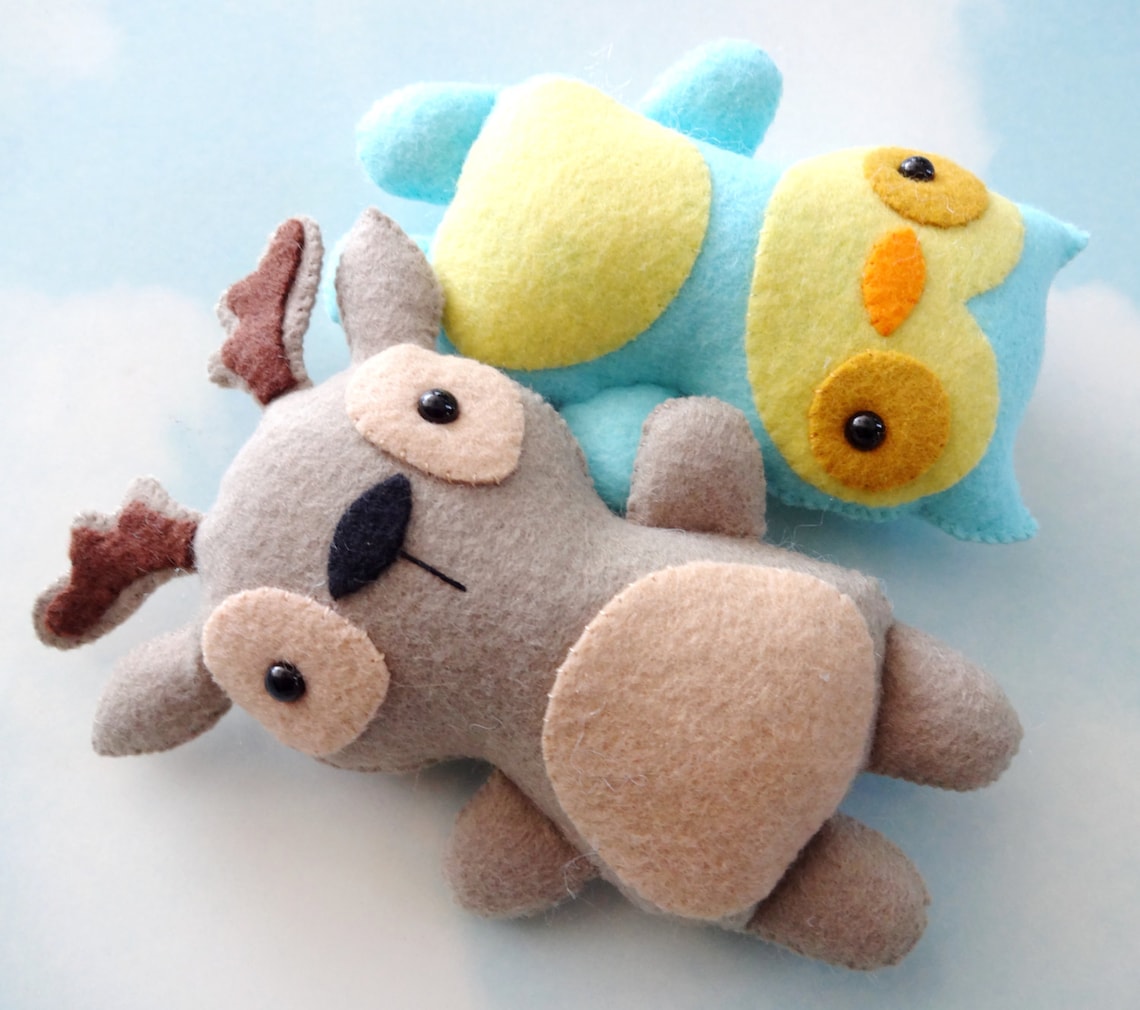 Felt Woodland Animal Softies Sewing Pattern Tutorial PDF E - Etsy