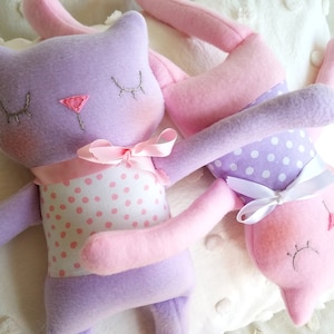 Kitty Cat Softie Sewing Pattern - Sleepy Soft Fleece Toy Animal Sewing ...