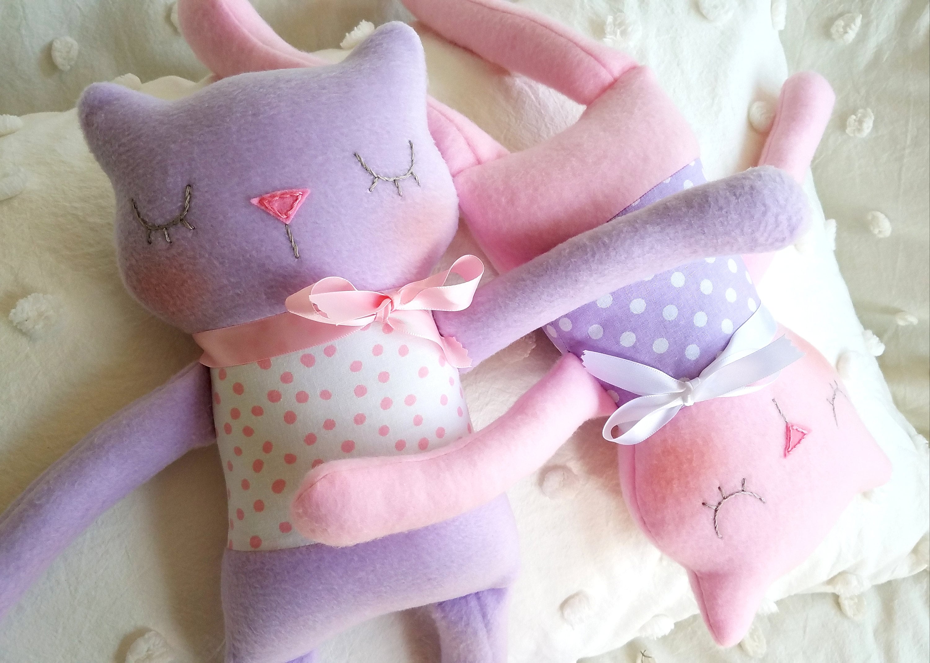 Kitty Cat Softie Sewing Pattern Sleepy Soft Fleece Toy | Etsy