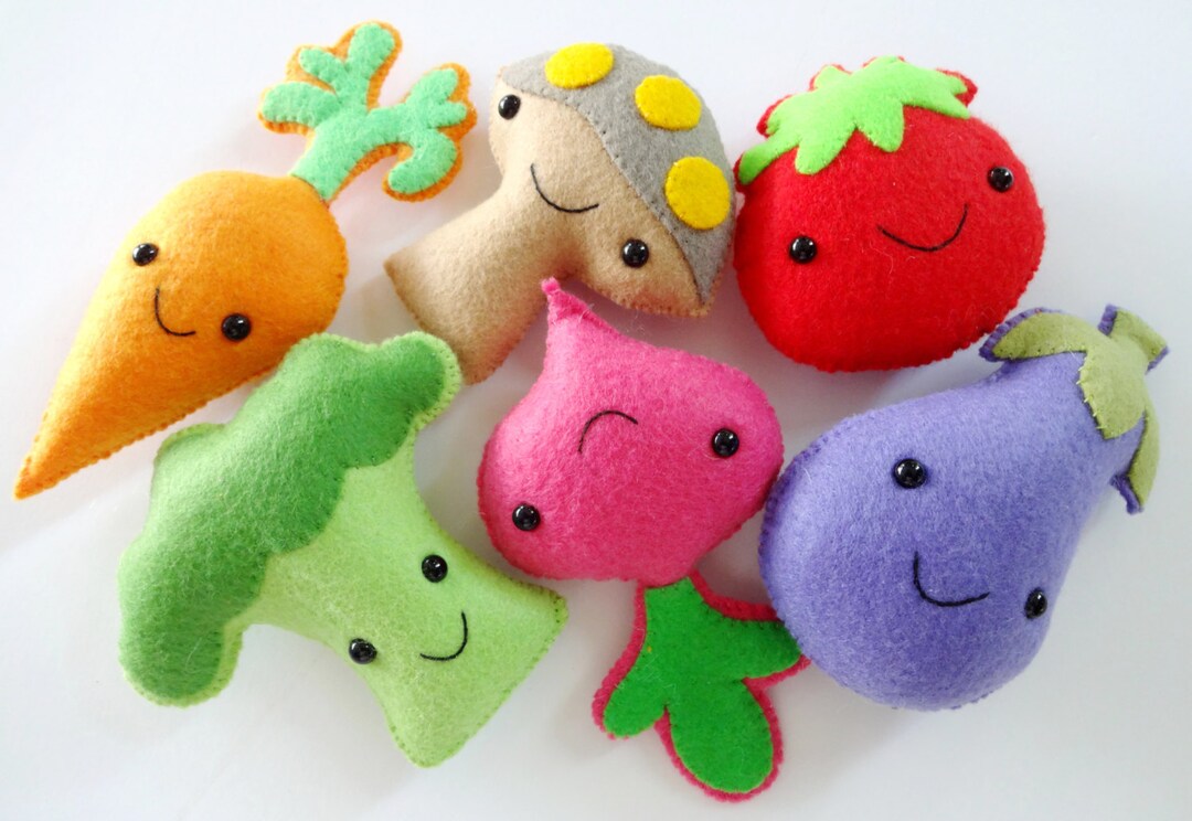 Felt Veggie Softies Sewing Pattern - Toy Tutorial - PDF E PATTERN ...