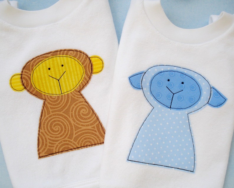 Applique Sewing Pattern - Eight Animal Applique Designs - PDF Epattern ...