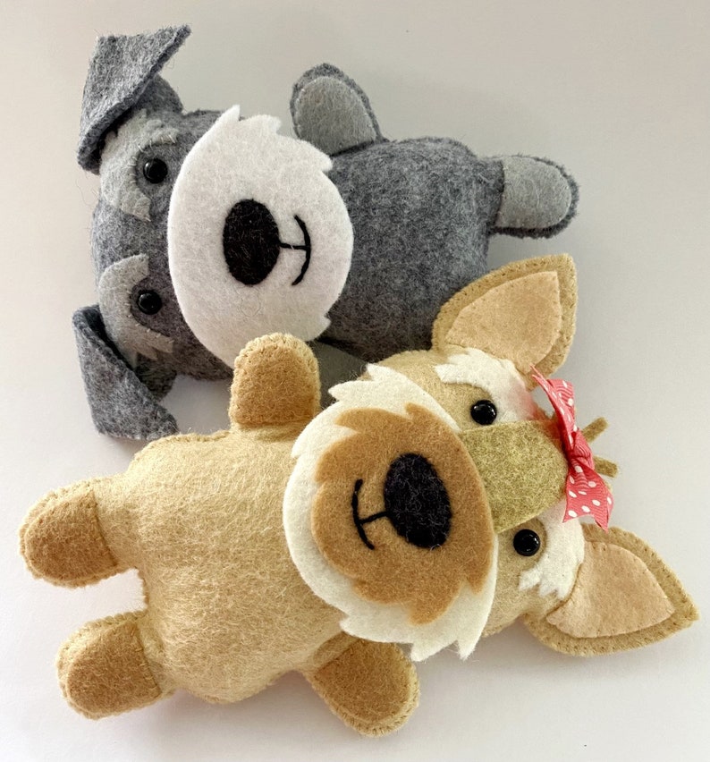 Dog Softies Felt Sewing Pattern Toy - Schnauzer - Yorkie - PDF Epattern ...