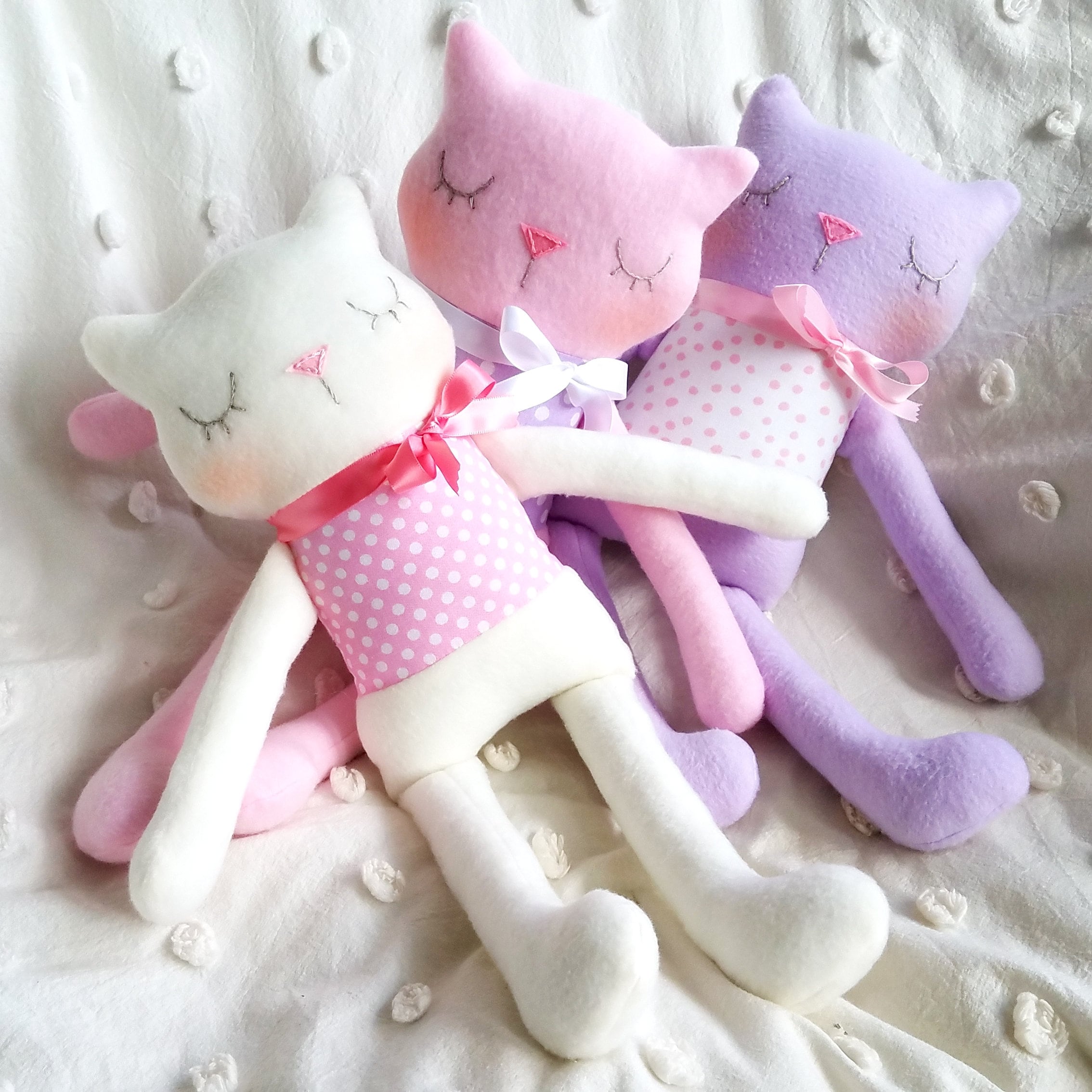 Kitty Cat Softie Sewing Pattern Sleepy Soft Fleece Toy | Etsy