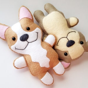 Puppy Dog Felt Toy PDF Sewing E Pattern COMBO - Beagle - Pug - Corgi ...