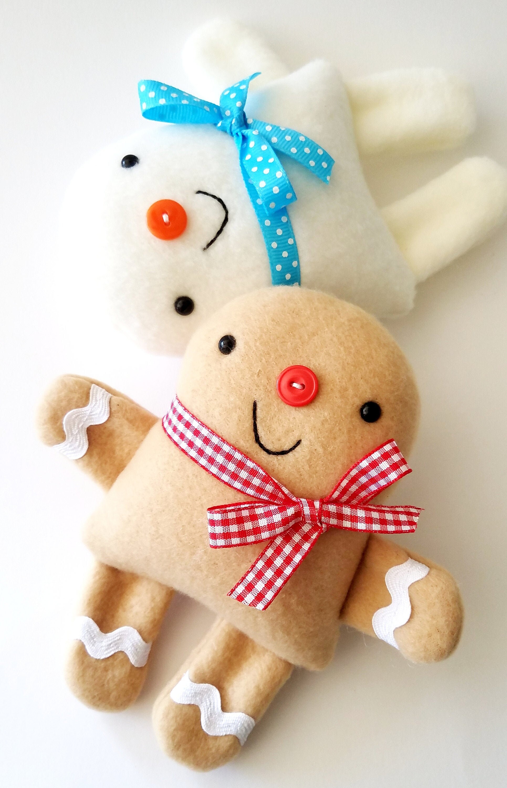 Christmas Gingerbread Man and Snowman Softie Toy Sewing | Etsy
