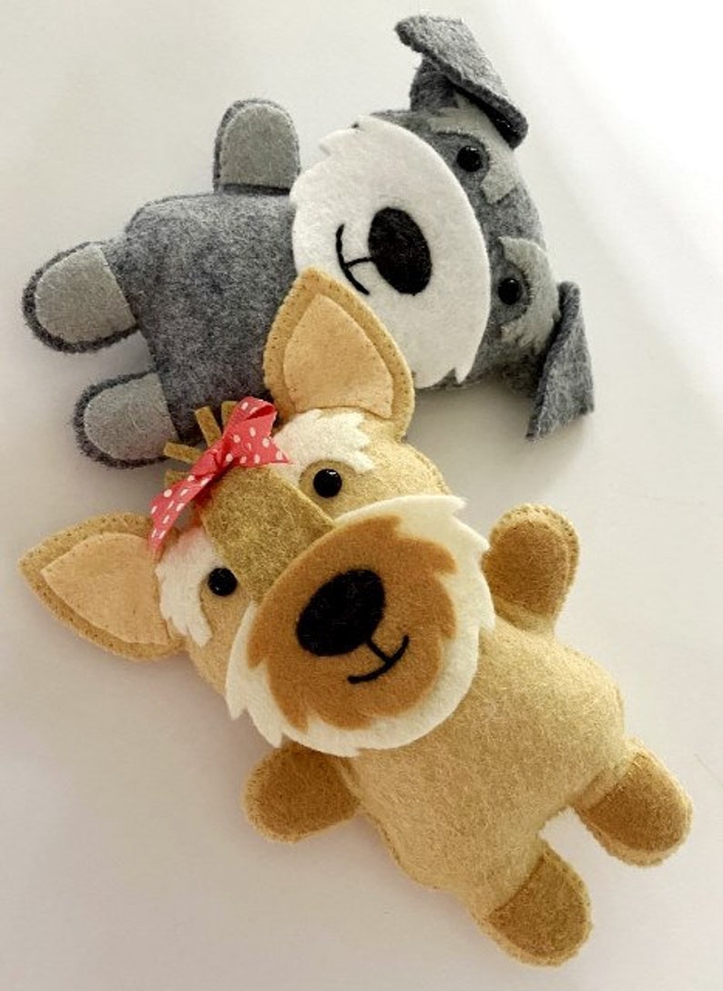 Dog Softies Felt Sewing Pattern Toy - Schnauzer - Yorkie - PDF Epattern ...