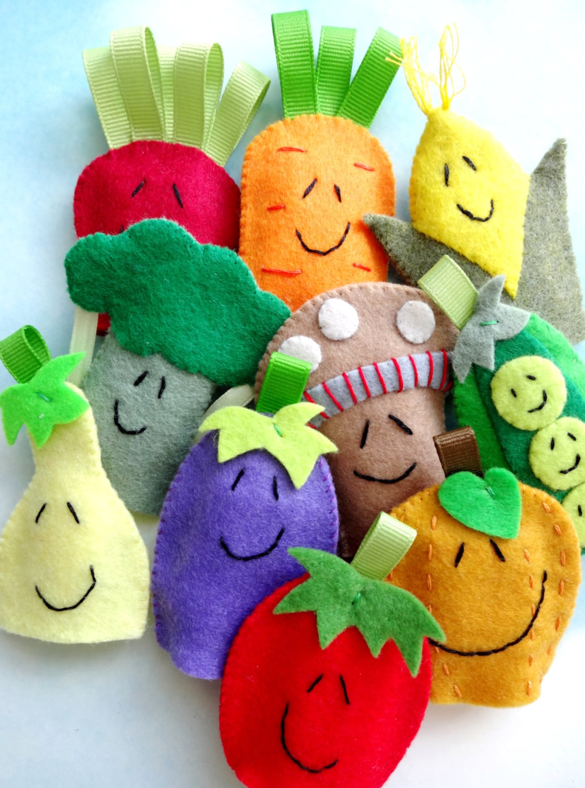 Vegetable Felt Finger Puppets Sewing Pattern PDF Epattern - Etsy