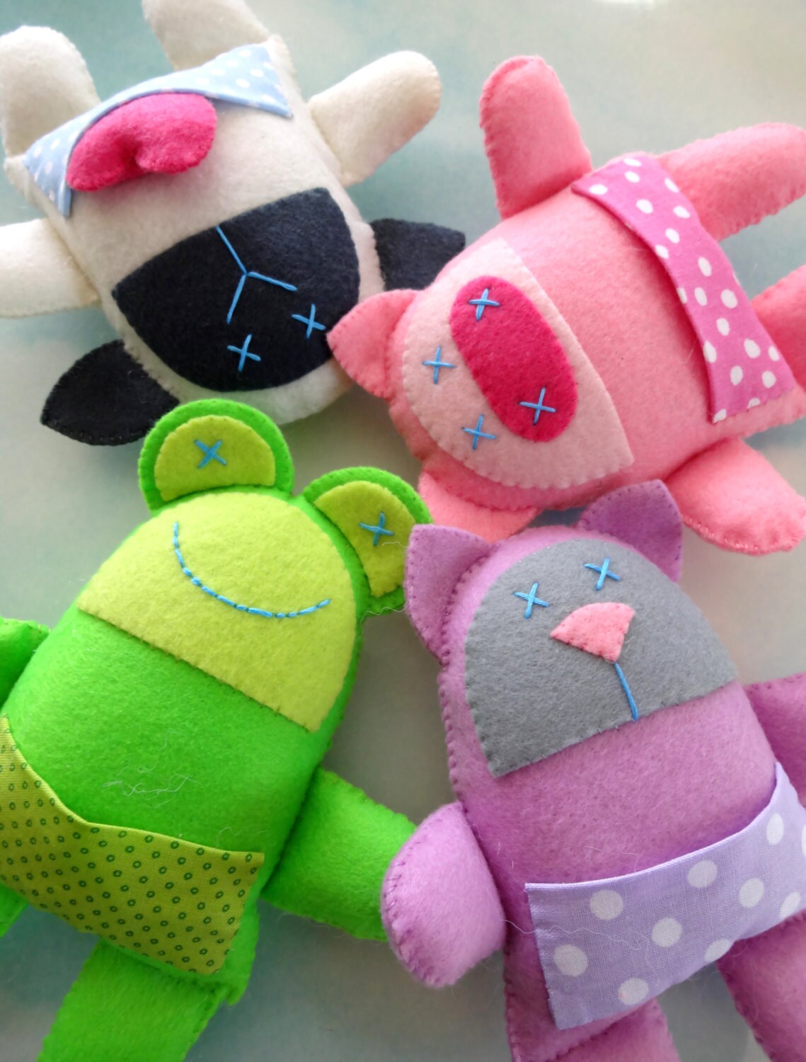 Nine Felt Animal Softies Sewing Pattern Spring Animals PDF - Etsy