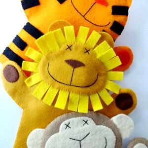 SALE - PDF Epattern for Lion, Monkey & Tiger Felt Hand Puppets - Etsy