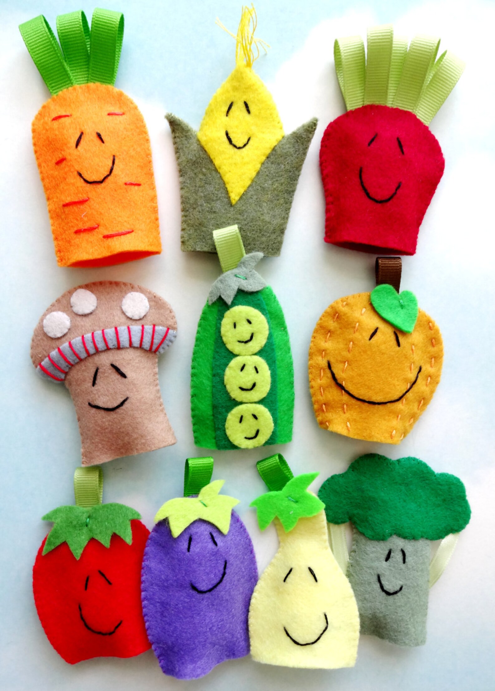 Vegetable Felt Finger Puppets Sewing Pattern PDF Epattern - Etsy