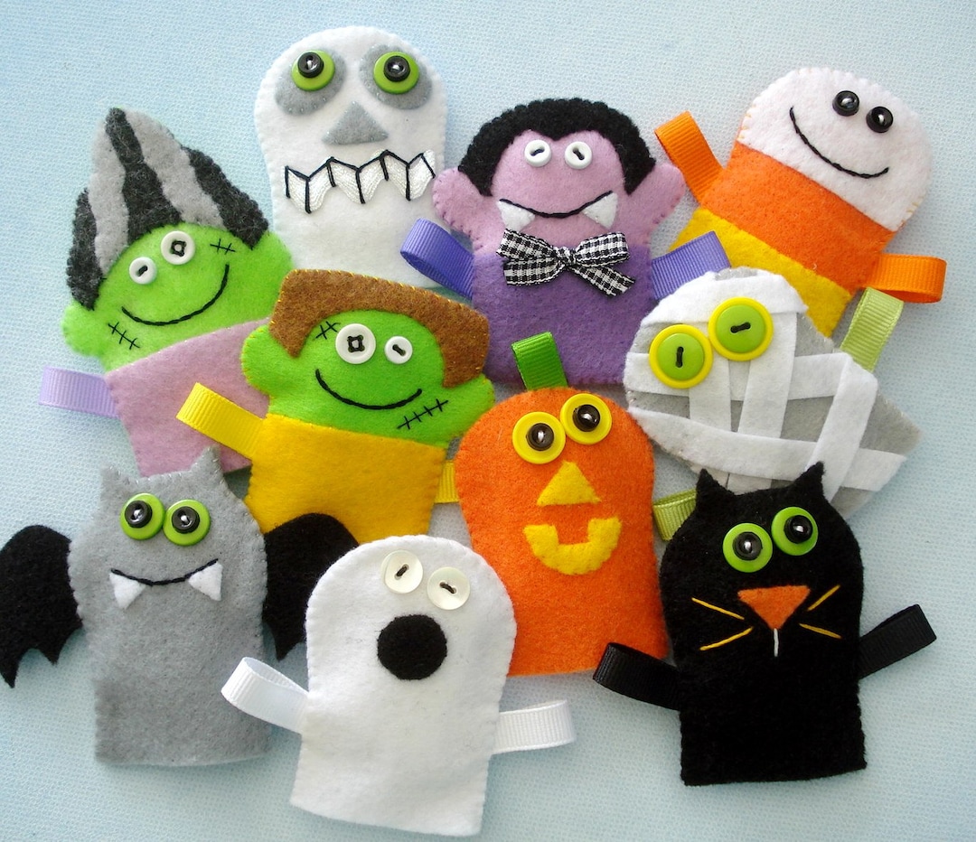 Halloween Felt Finger Puppets Sewing Pattern - PDF Epattern - Etsy