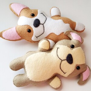 Puppy Dog Felt Toy PDF Sewing E Pattern COMBO - Beagle - Pug - Corgi ...