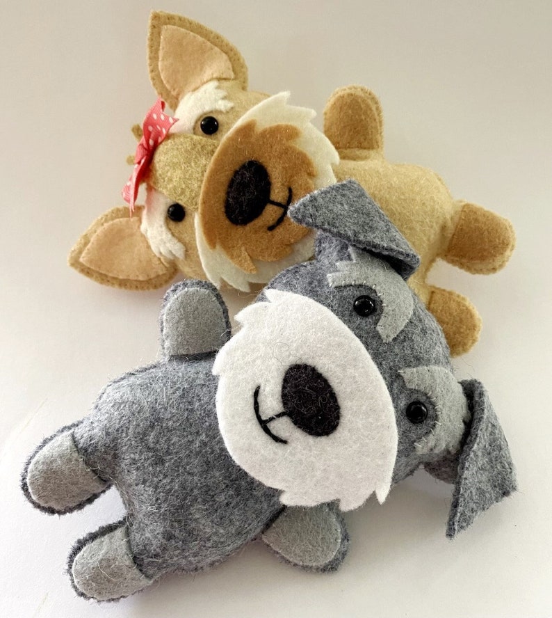 Dog Softies Felt Sewing Pattern Toy Schnauzer Yorkie PDF - Etsy
