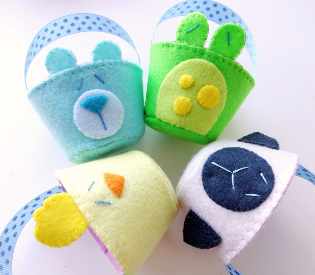 Felt Spring Animal Baskets Sewing Pattern PDF Epattern For Bunny Chick felt-spring-animal-baskets-sewing-pattern-pdf-epattern-for-bunny-chick