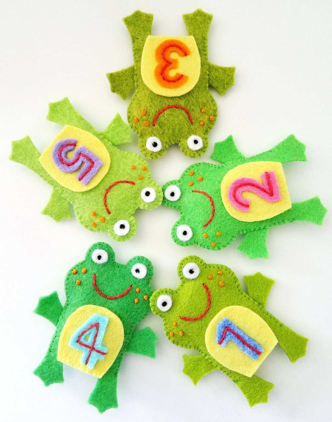 Felt Sewing Pattern Five Little Speckled Frogs Finger Puppet - Etsy