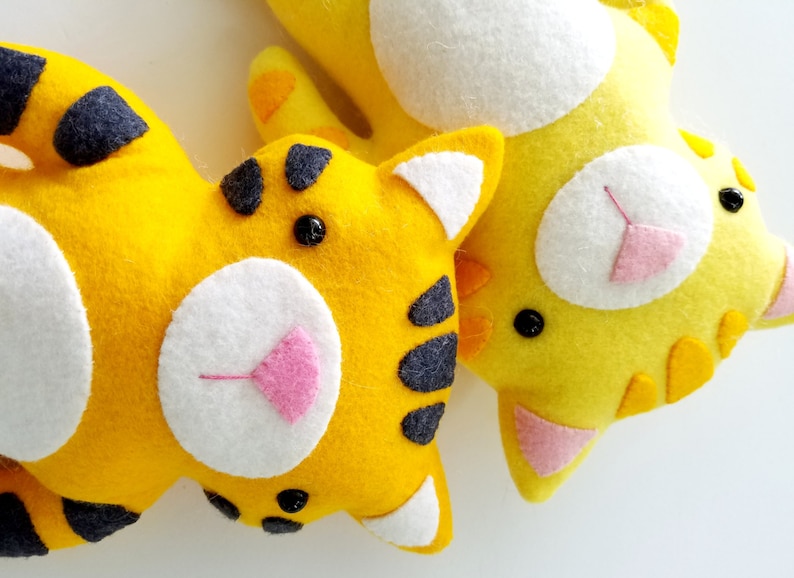 Felt Kitty & Tiger Felt Animal Softies Sewing Pattern - Etsy