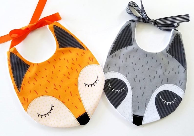 Fox - Raccoon Baby Bibs PDF E Sewing Pattern - Etsy