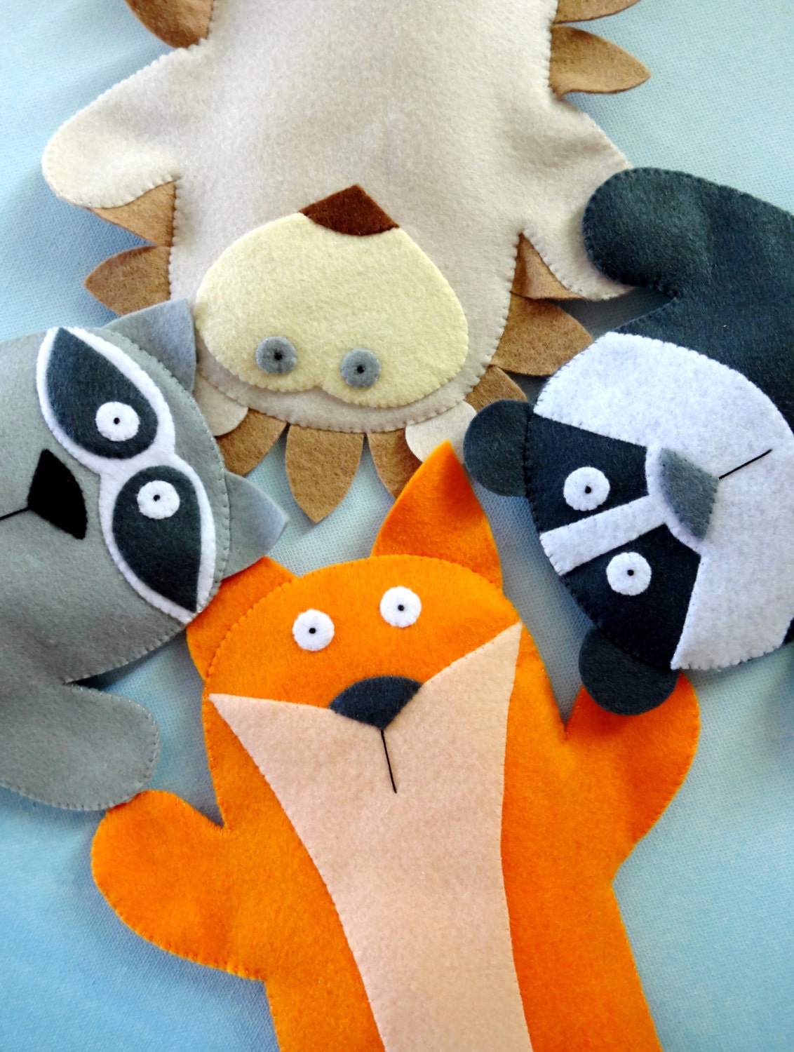 SALE - PDF Epattern for Woodland Animal Felt Hand Puppets - Fox ...