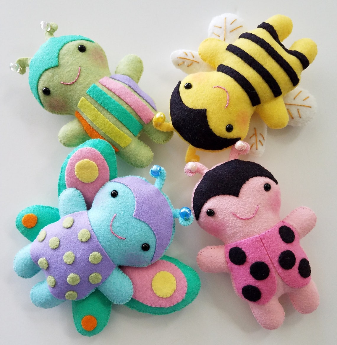 Felt Sewing Pattern Toy Softies Ladybug Bumble Bee - Etsy