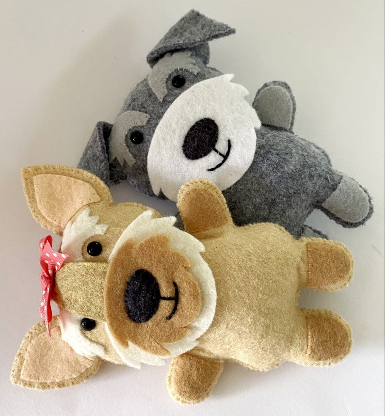 Dog Softies Felt Sewing Pattern Toy - Schnauzer - Yorkie - PDF Epattern ...
