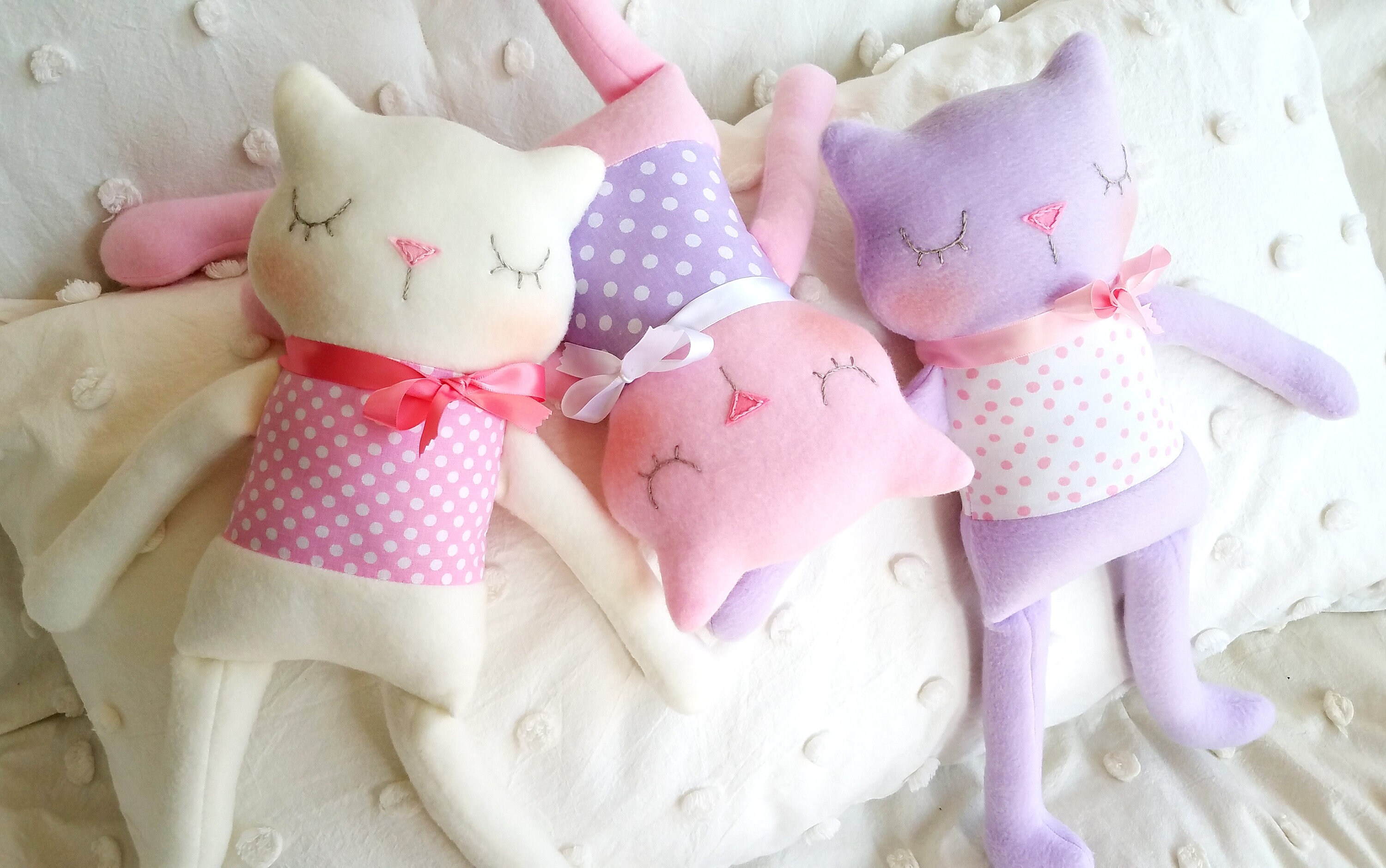Kitty Cat Softie Sewing Pattern Sleepy Soft Fleece Toy | Etsy