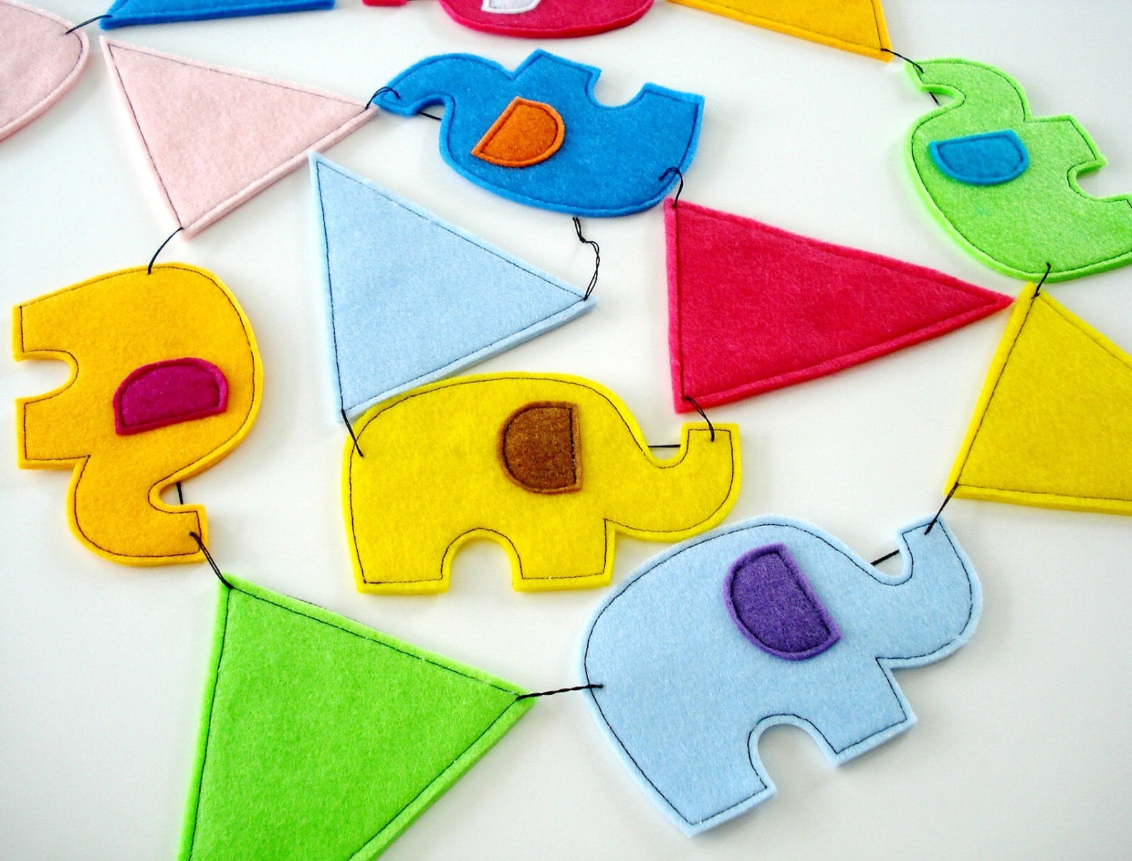 Felt Elephant & Pennant Banners Sewing Pattern - PDF Epattern - Etsy