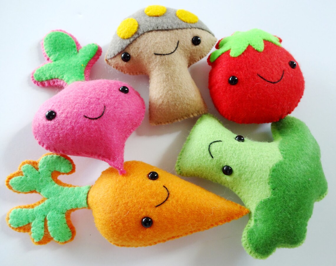 Felt Veggie Softies Sewing Pattern - Toy Tutorial - PDF E PATTERN ...