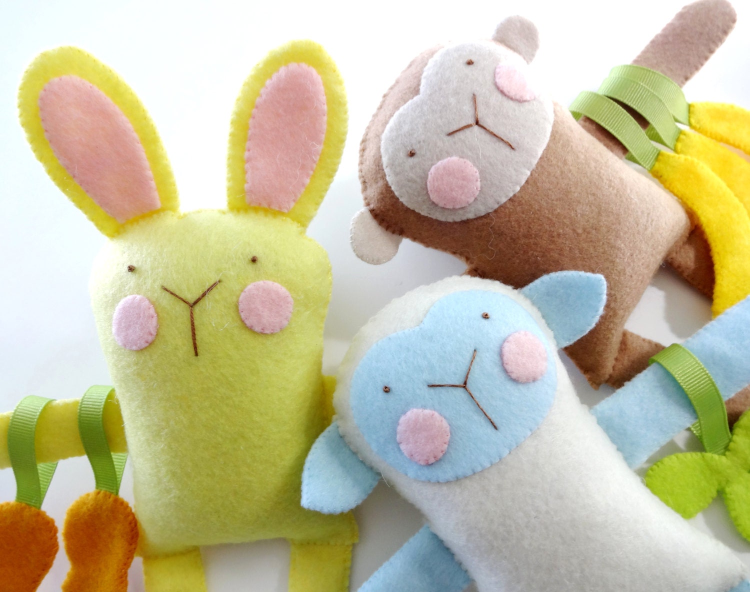 Bunny Sheep & Monkey Felt Softies Sewing Pattern PDF - Etsy