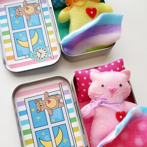 Kitty and Puppy Tin Play Sets Felt Sewing Pattern Toy - Cat - Dog ...