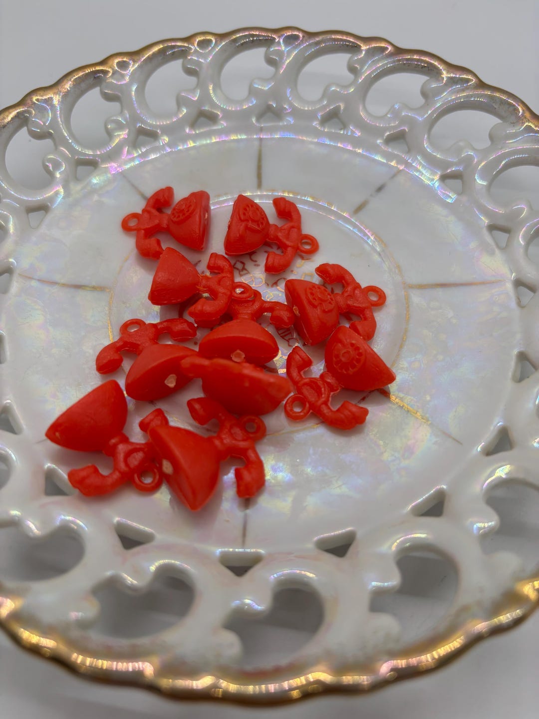 Mini Phones Red 80’s Plastic Vintage Charms Set of 10 - Etsy