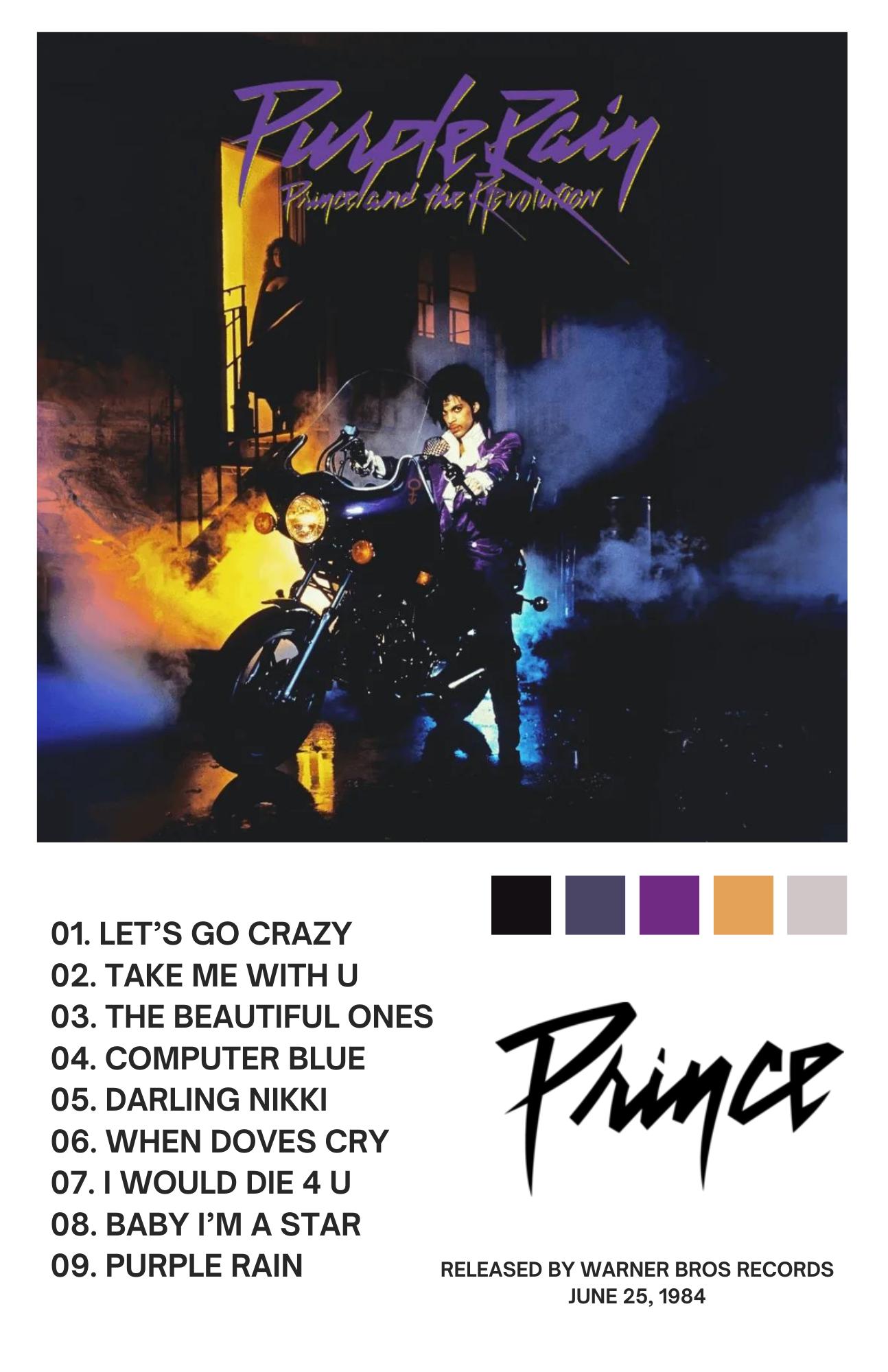 Custom Prince purple Rain Album Poster - Etsy