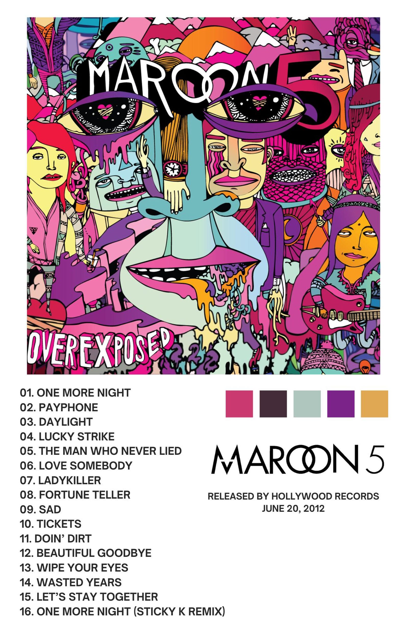 Custom Maroon 5 overexposed Album Poster - Etsy