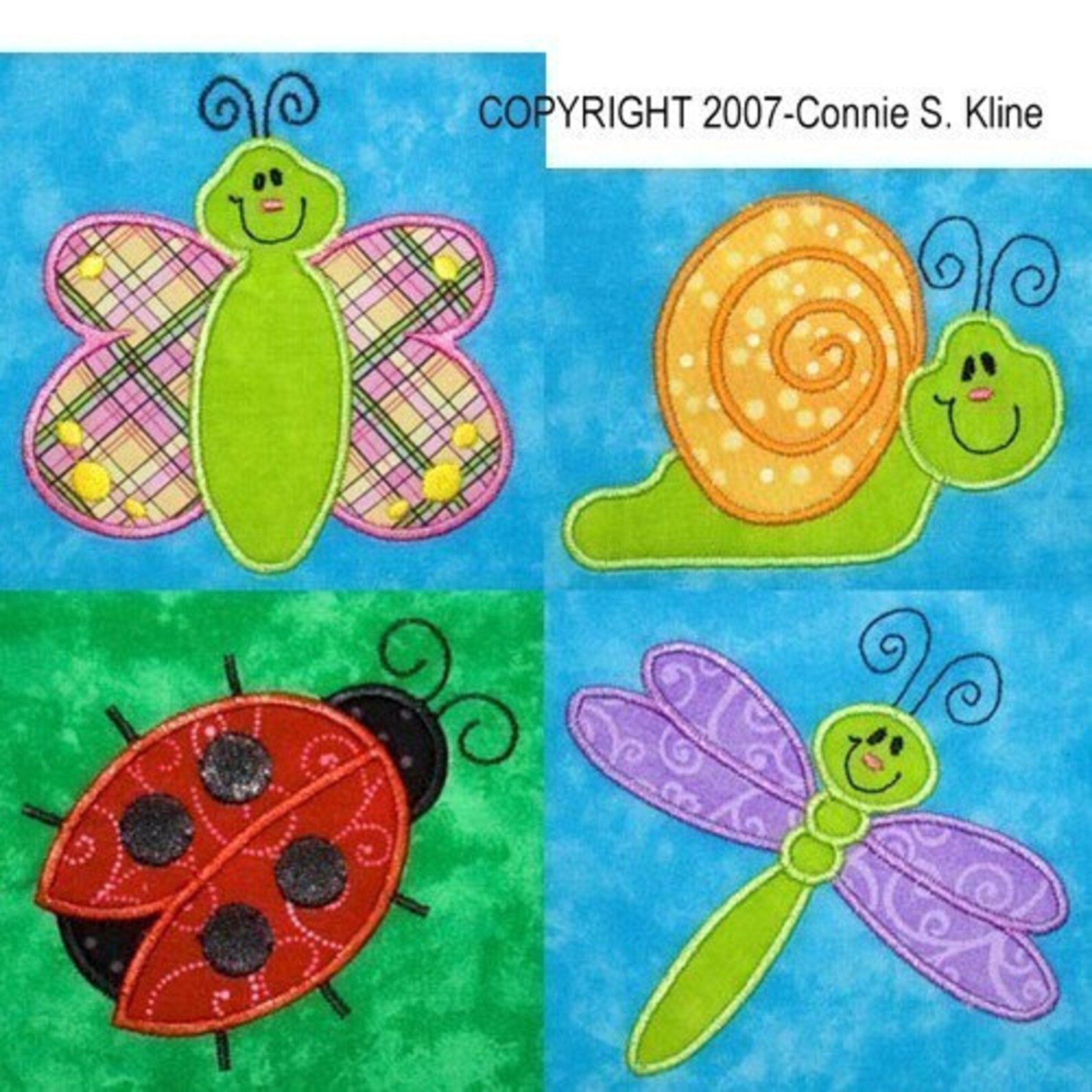 Cute Bug Applique Set-machine Embroidery Design-ladybug, Dragonfly ...