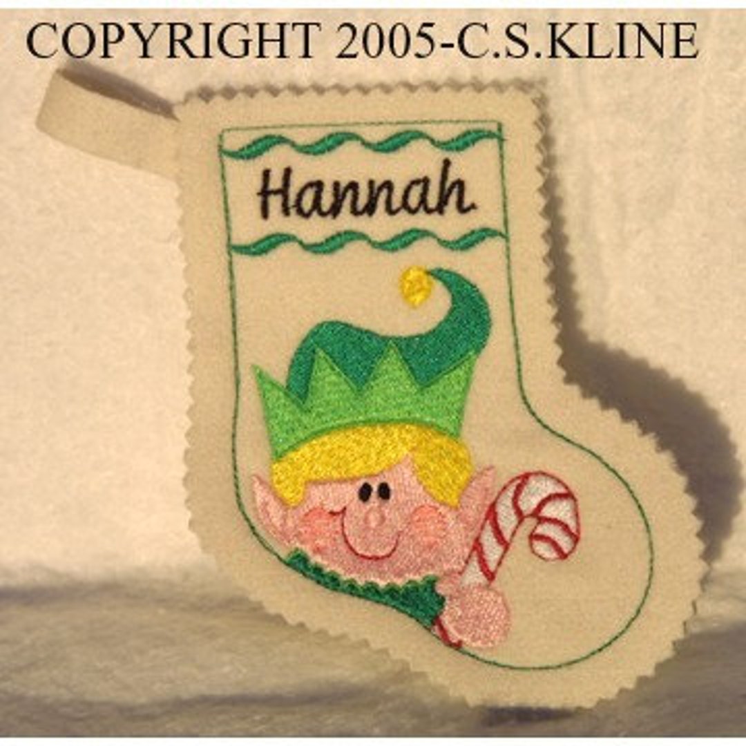 Elf Christmas Stocking-embroidery Machine Design-completely Sewn by ...