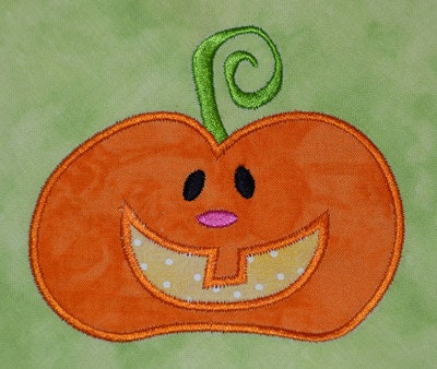 Halloween Fall Cute Pumpkin (# 2) Applique Machine Embroidery Design ...