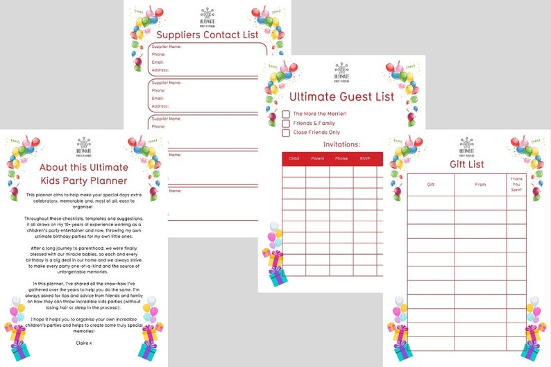Ultimate Kids Party Planner - Printable, Reusable Planner for Kids ...