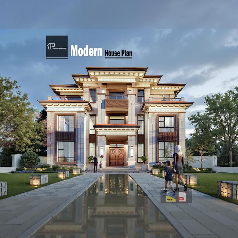 Modern 8-bedroom House Plan: 715 Sqm/7701 Sqft (CAD File Included ...