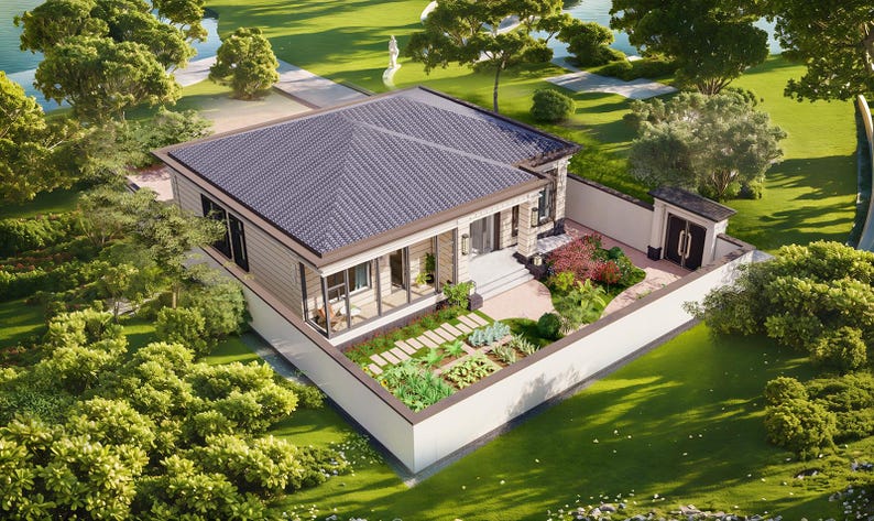 Modern Single Story House Plan: 3 Bedroom, 2 Bath (CAD & PDF) - Etsy Canada