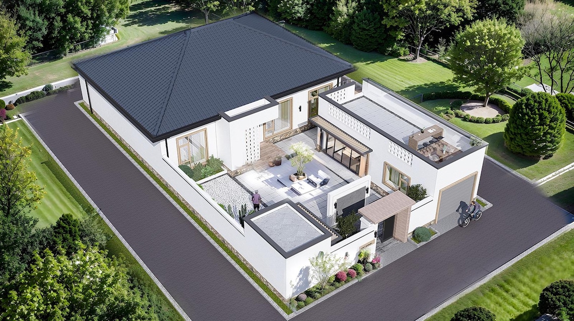Modern 4 Bedroom House Plan: 2551 Sqft With CAD File (digital Download ...