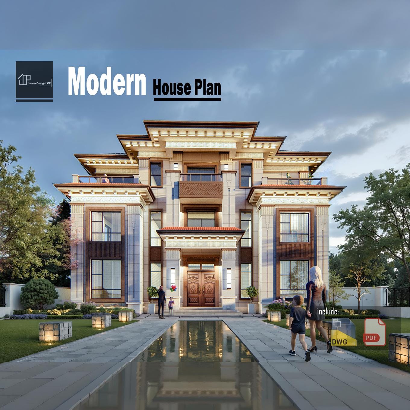 Modern 8-bedroom House Plan: 715 Sqm/7701 Sqft (CAD File Included ...