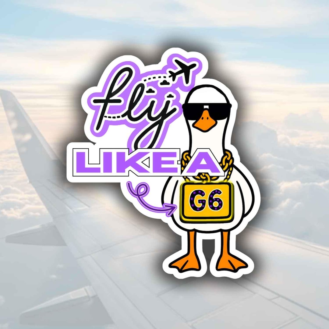 Fly Like a G6 Goose Sticker – Funny Hip Hop Parody, Laptop Decal - Etsy