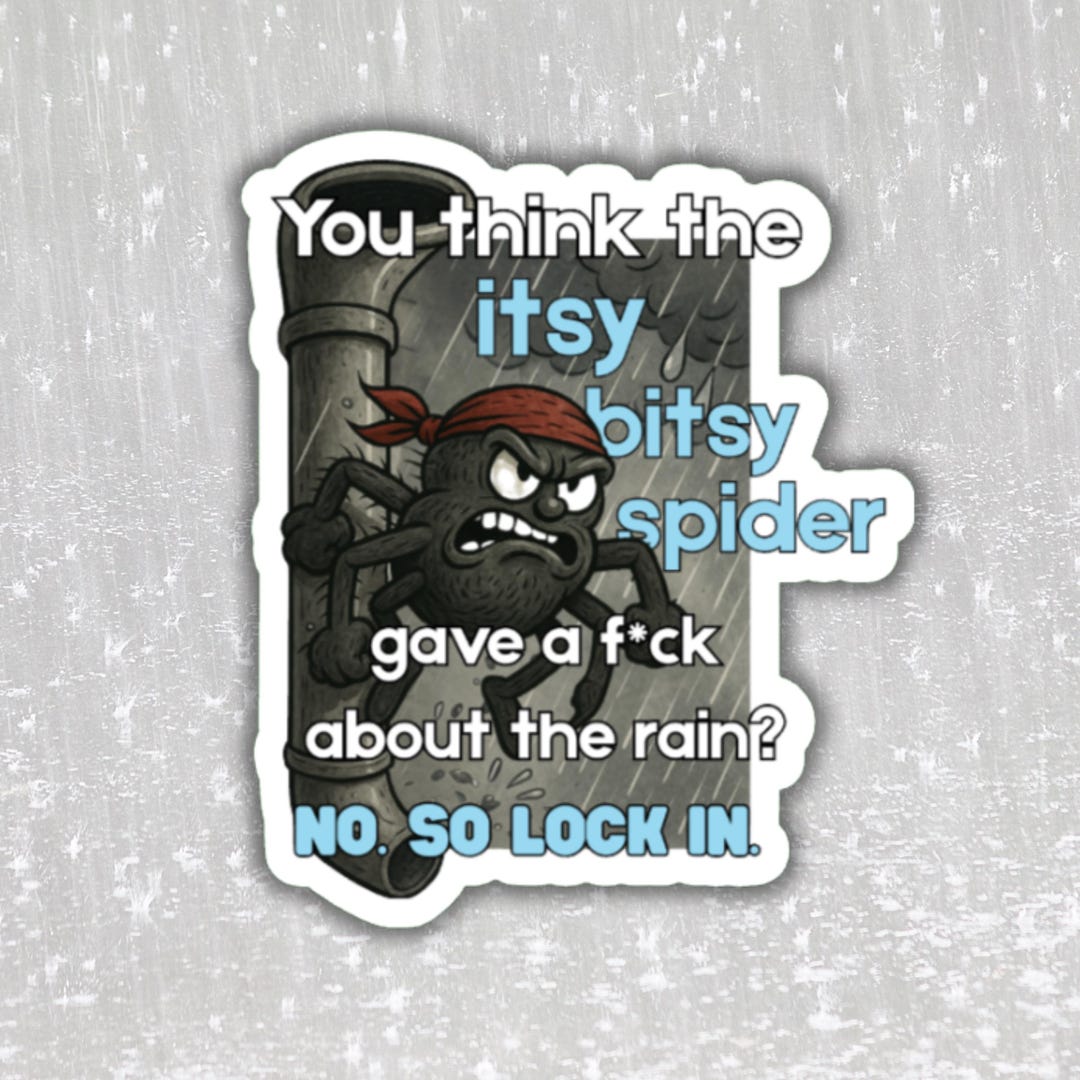 Itsy Bitsy Spider Lock in Motivation Vinyl Sticker - Etsy