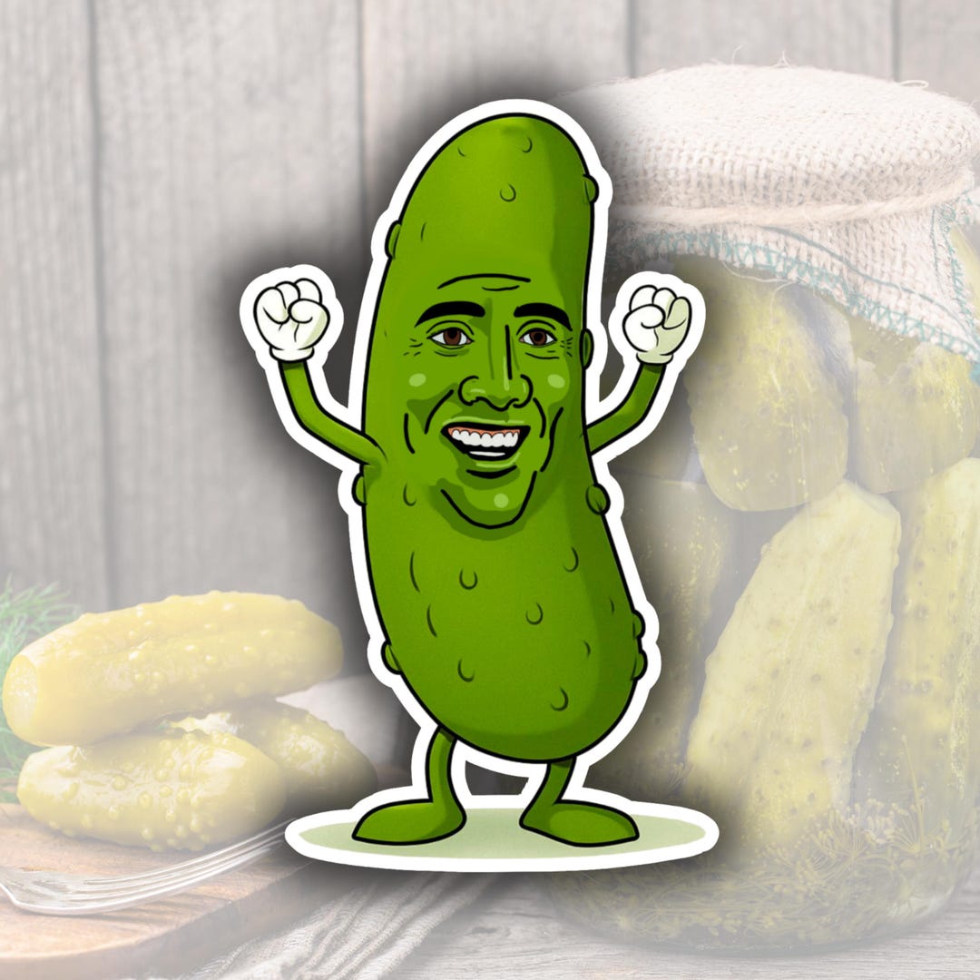 Pickolas Cage Sticker – Funny Pickle Nicolas Cage Meme Vinyl Decal - Etsy