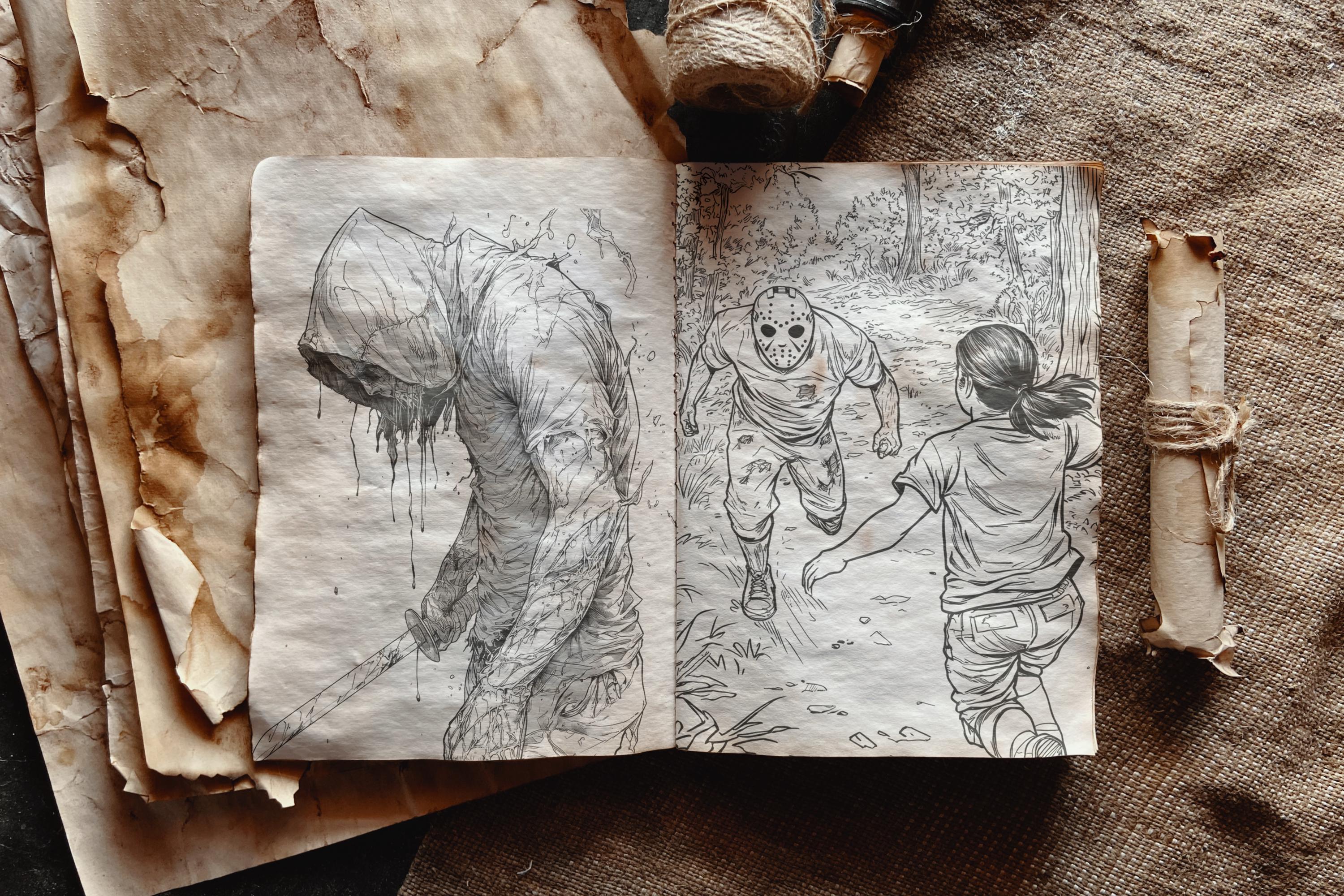 Slasher Horror Coloring Book | Halloween Adult Coloring for Spooky ...