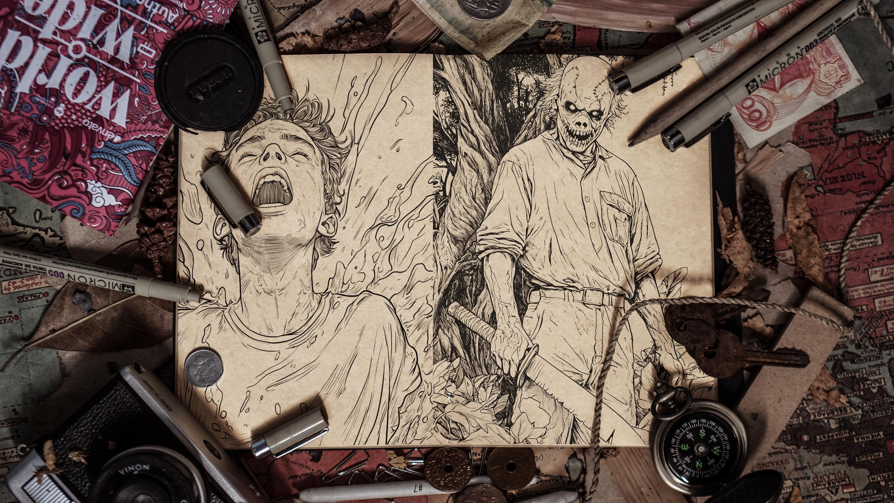 Slasher Horror Coloring Book | Halloween Adult Coloring for Spooky ...
