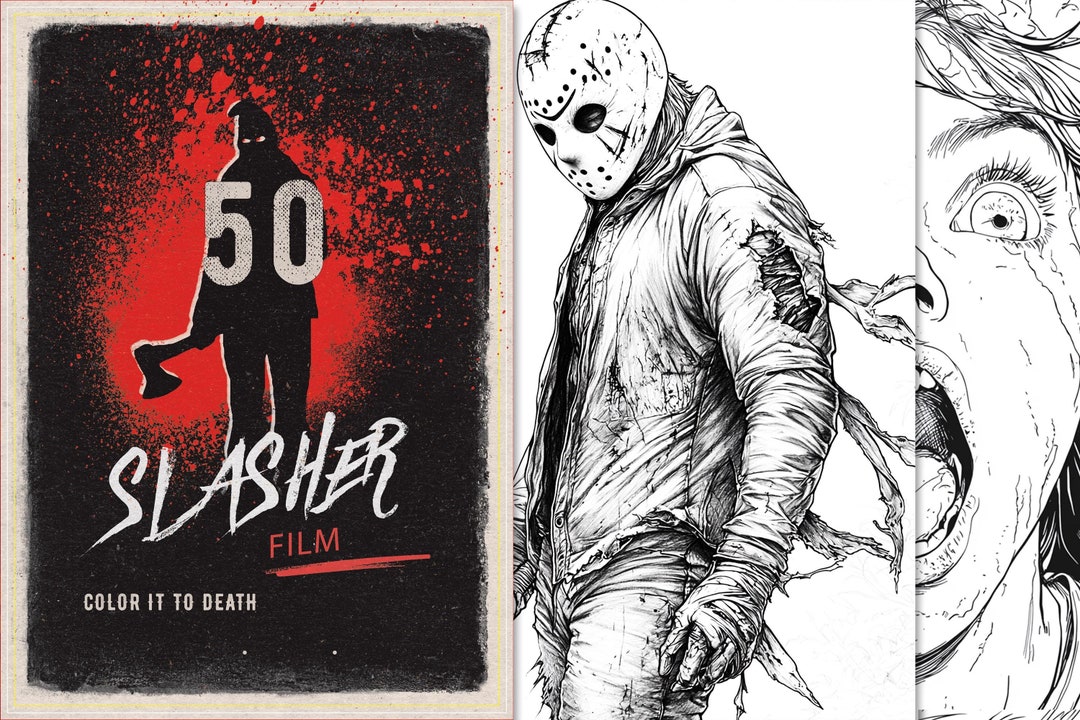 Slasher Horror Coloring Book | Halloween Adult Coloring for Spooky ...