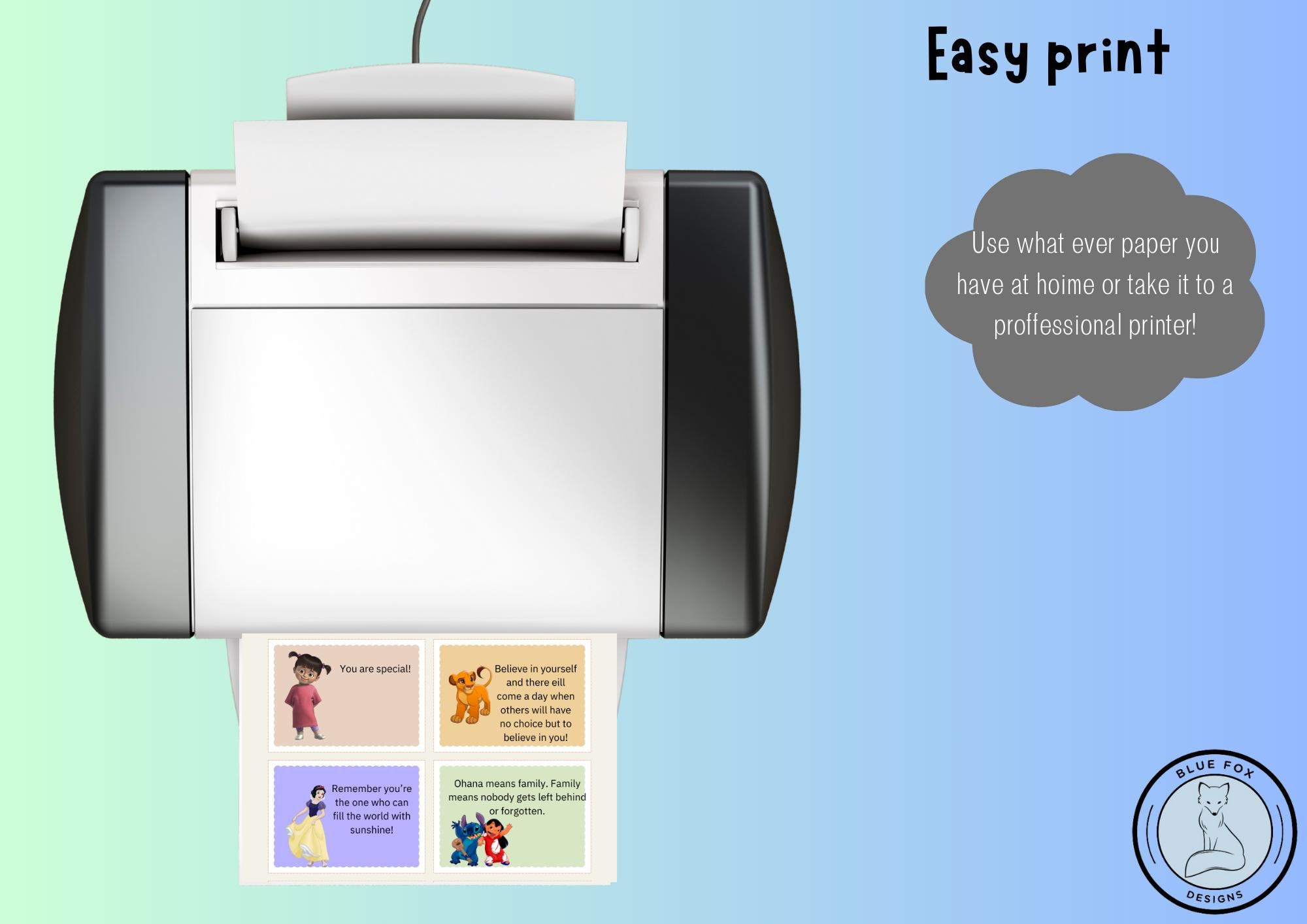 Printable Disney Lunchbox Notes, Cute Cards for Kids - Etsy