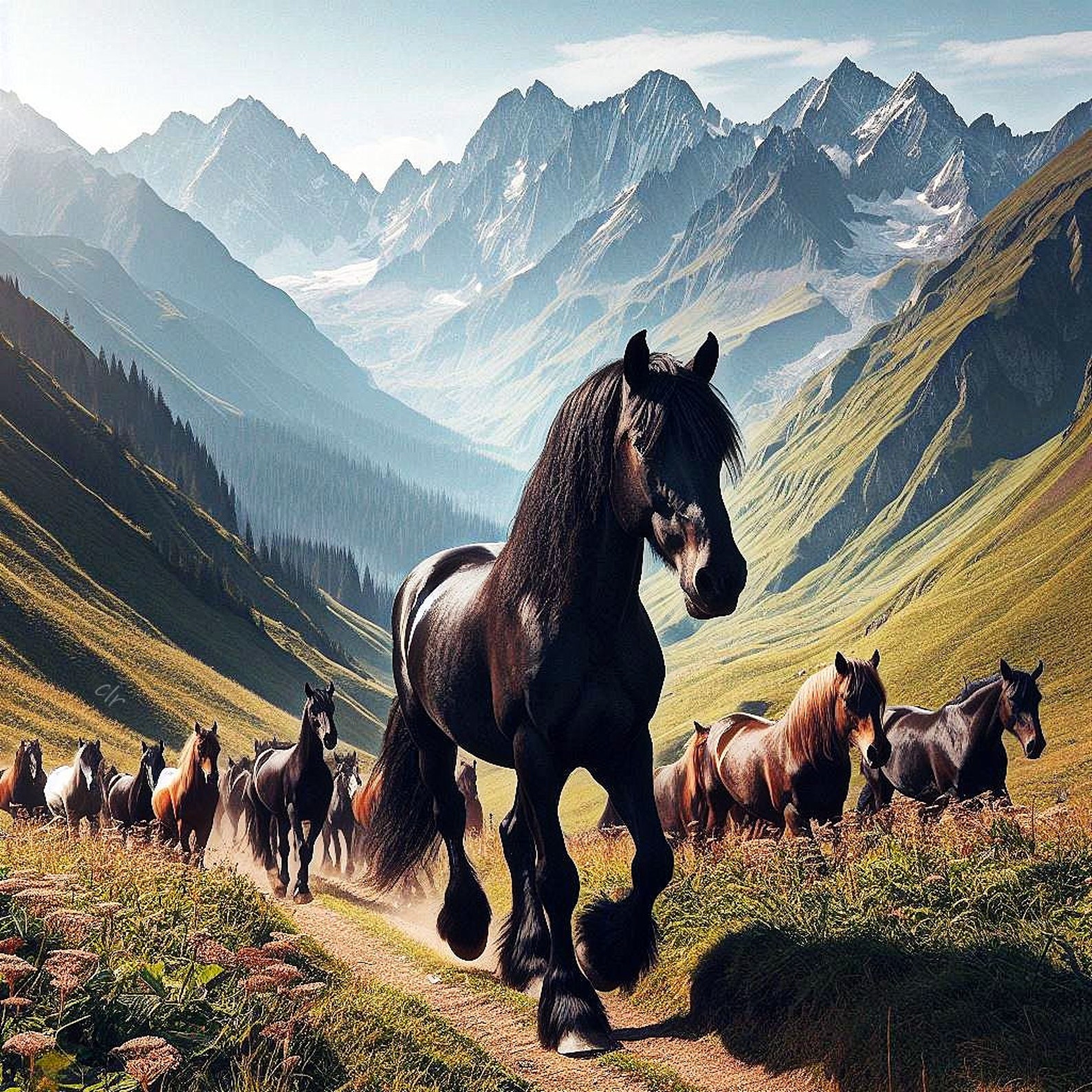 Wild Horses, Wild Mustangs Prints, Western Decor, Herd of Horses, Horse ...