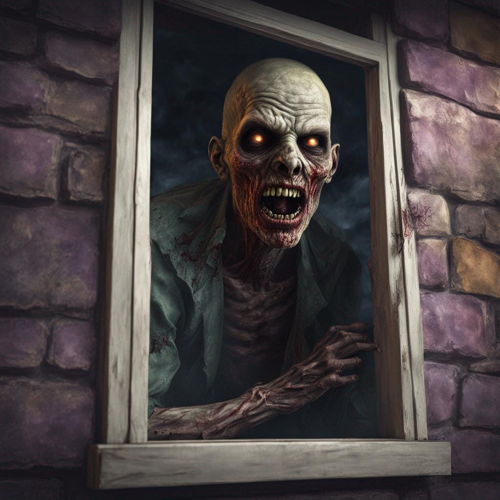 Halloween Zombie in a Window Set of 9 |seamless Patterns |instant ...